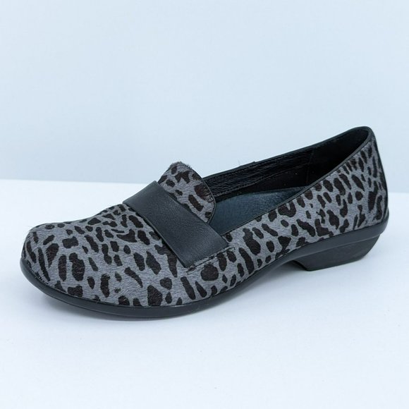 Dansko | Shoes | Dansko Oksana Loafers 38 8 Grey Black Cheetah Leather ...